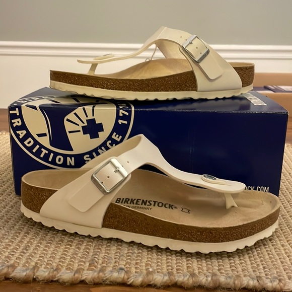 Birkenstock | Shoes | Birkenstock Gizeh White Asst Go | Poshmark